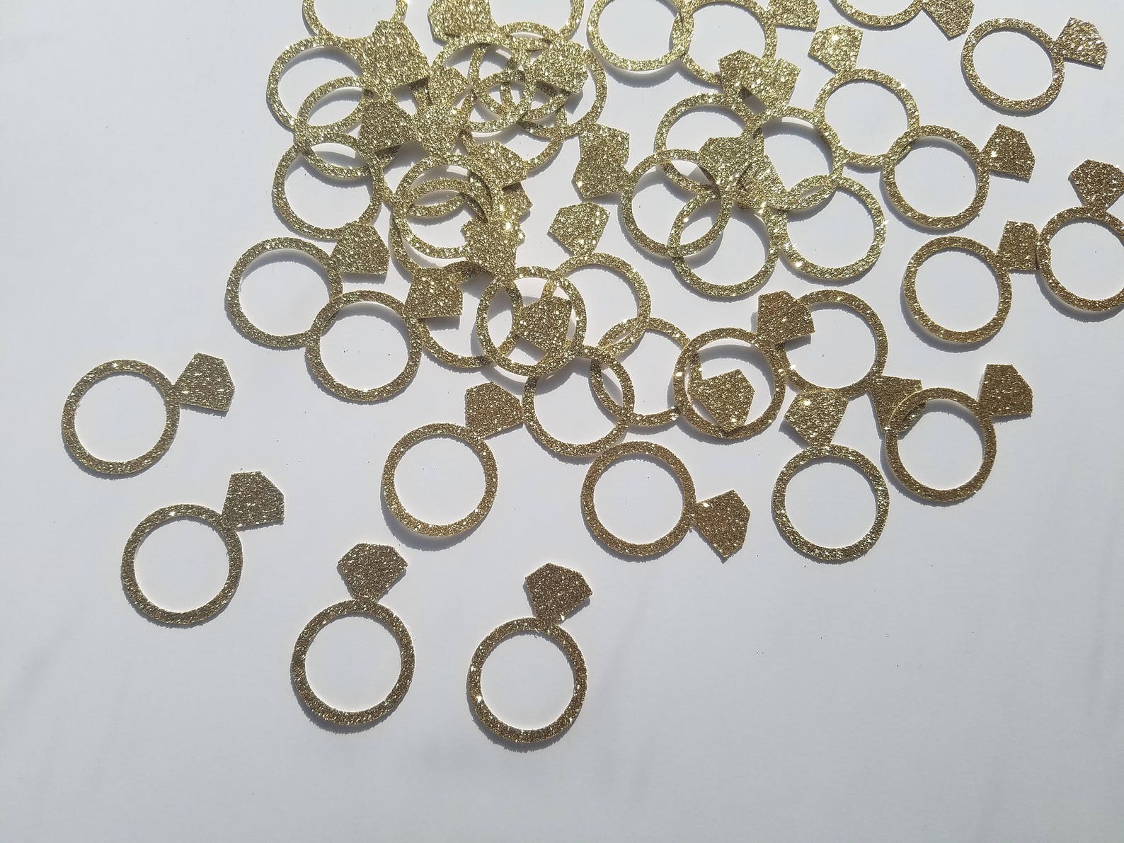 Engagement Ring Confetti Gold Bridal Shower Confetti Set - Etsy