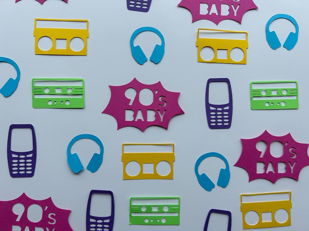 90s Confetti - Set of 90 - Handmade - 1990s Confetti - 90s Baby - Etsy