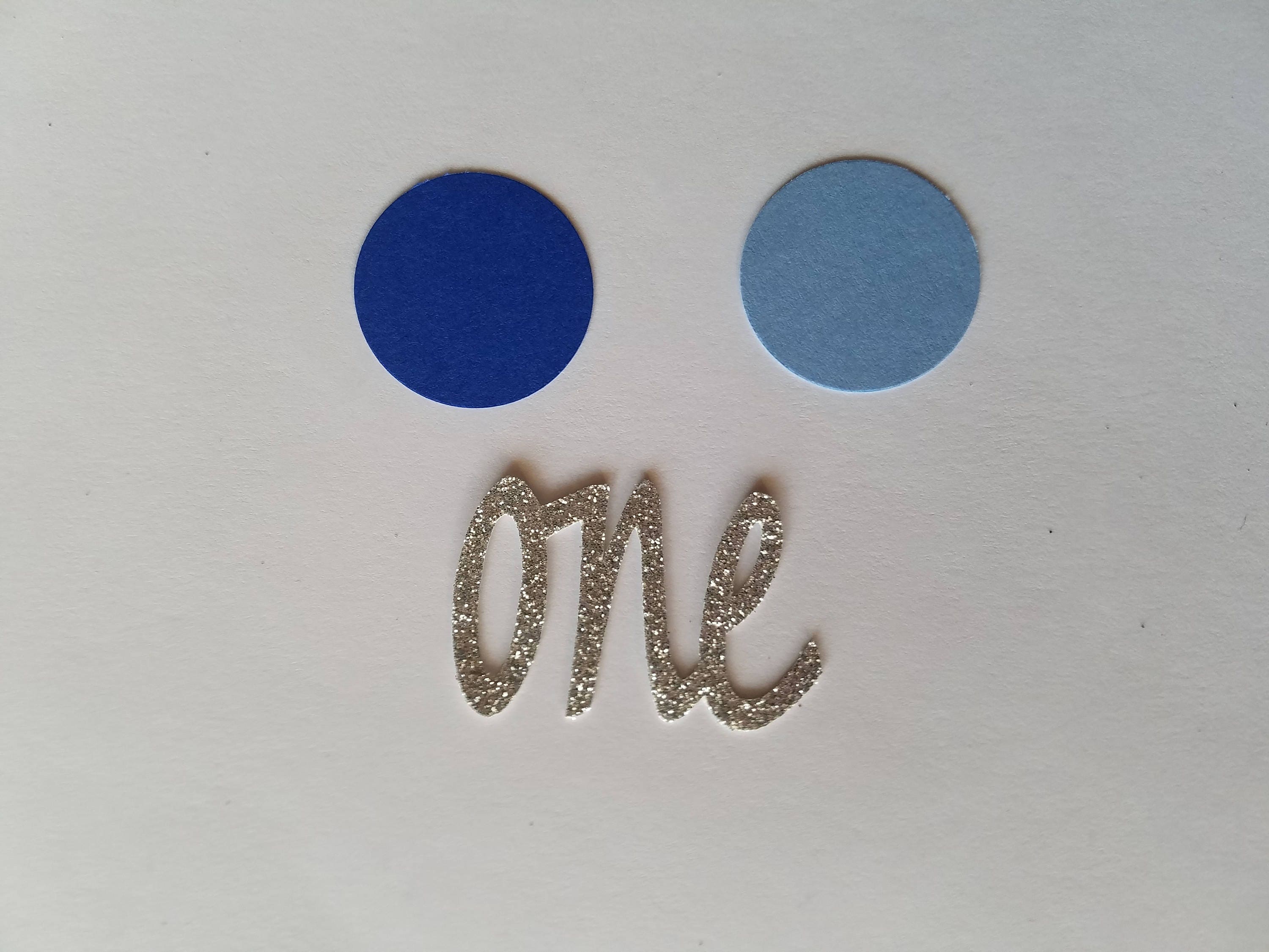 First Birthday Confetti One Confetti Blue & Silver Set - Etsy