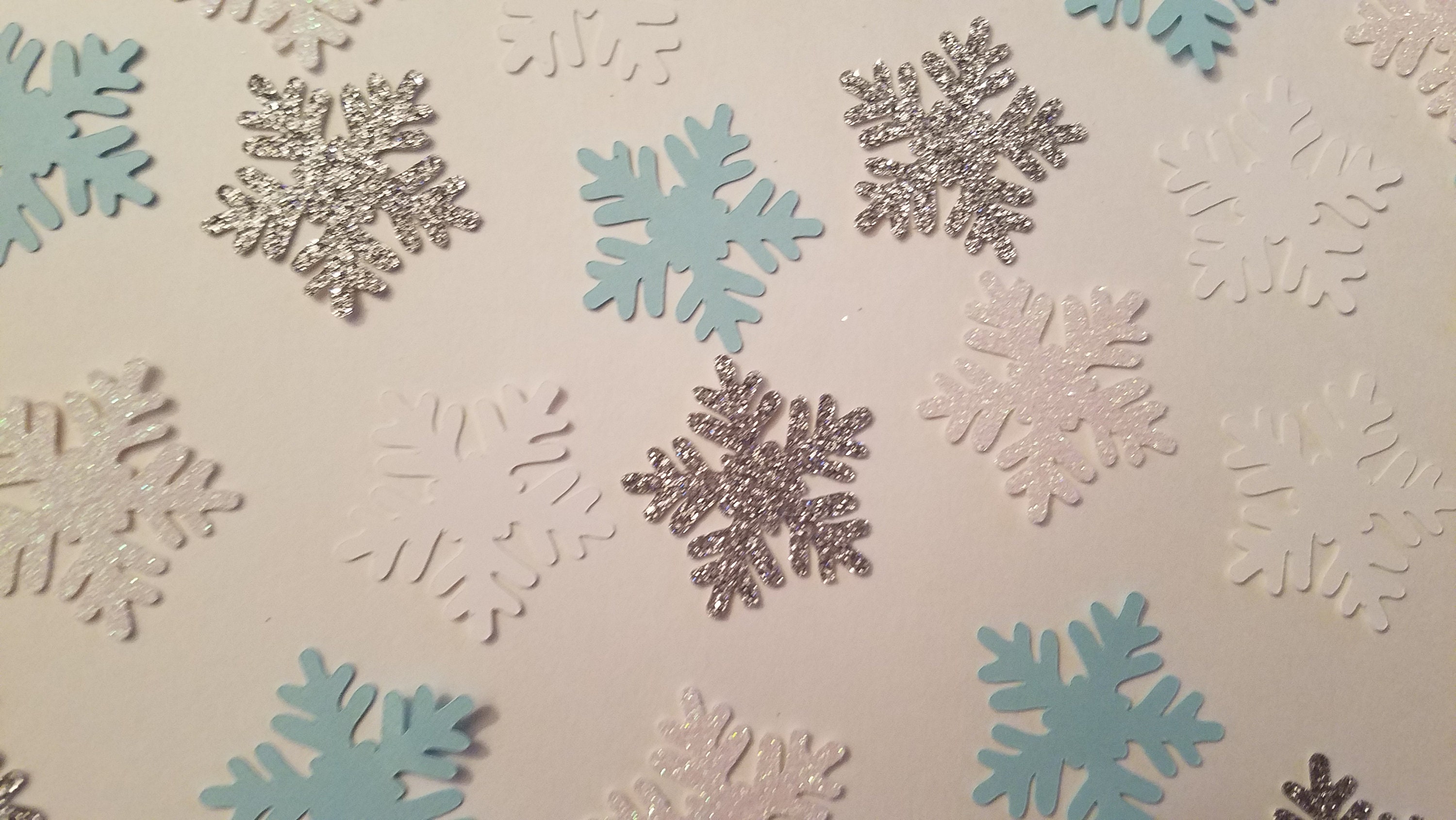 Snowflake Confetti Set of 80 Winter Confetti Winter - Etsy
