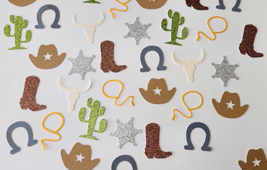 Cowboy Confetti With GLITTER - Set of 140 - Western Party, Party Decor ...