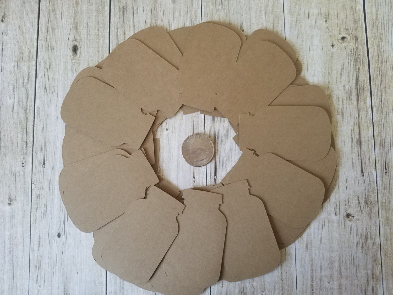 Mason Jar Die Cuts - Set of 40 - Kraft Paper - Tags - Place Cards ...