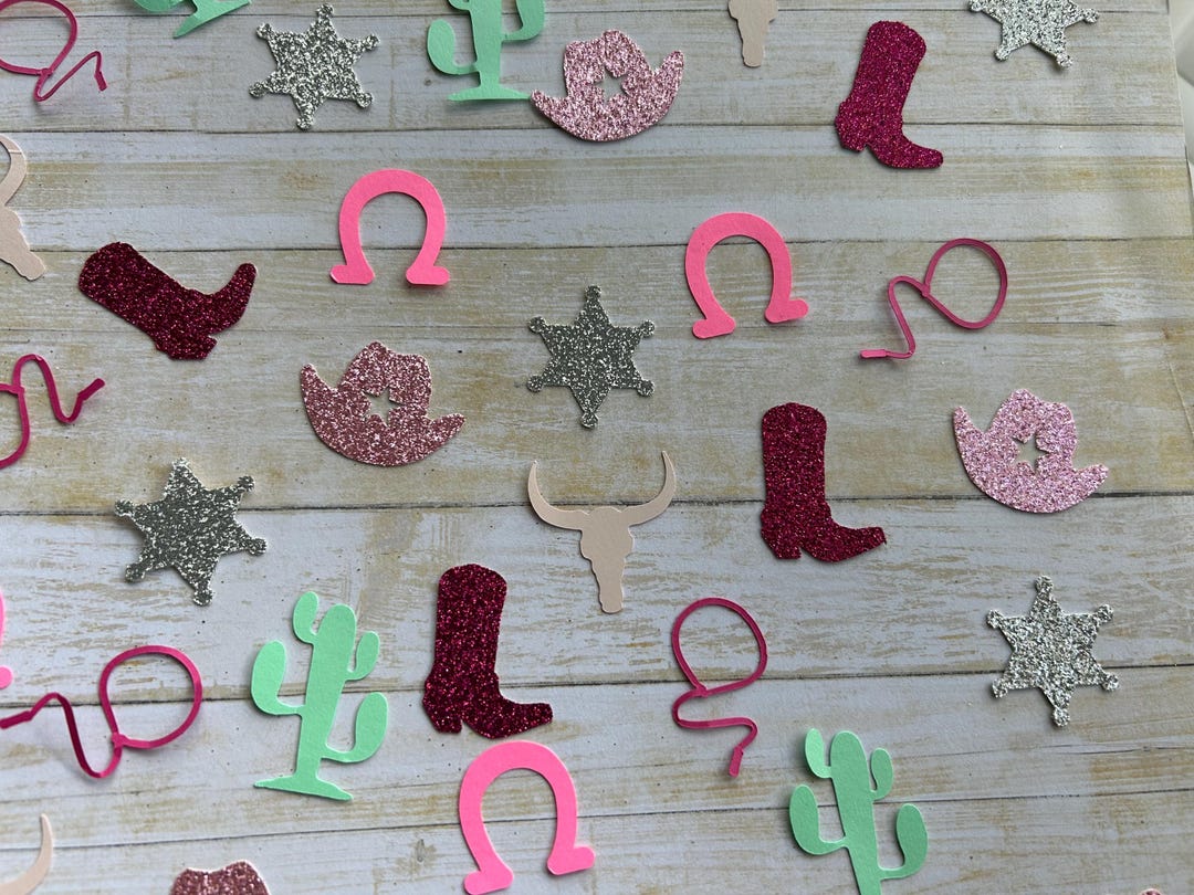Cowgirl Confetti With GLITTER - Set of 140 - Western Party, Party Decor ...