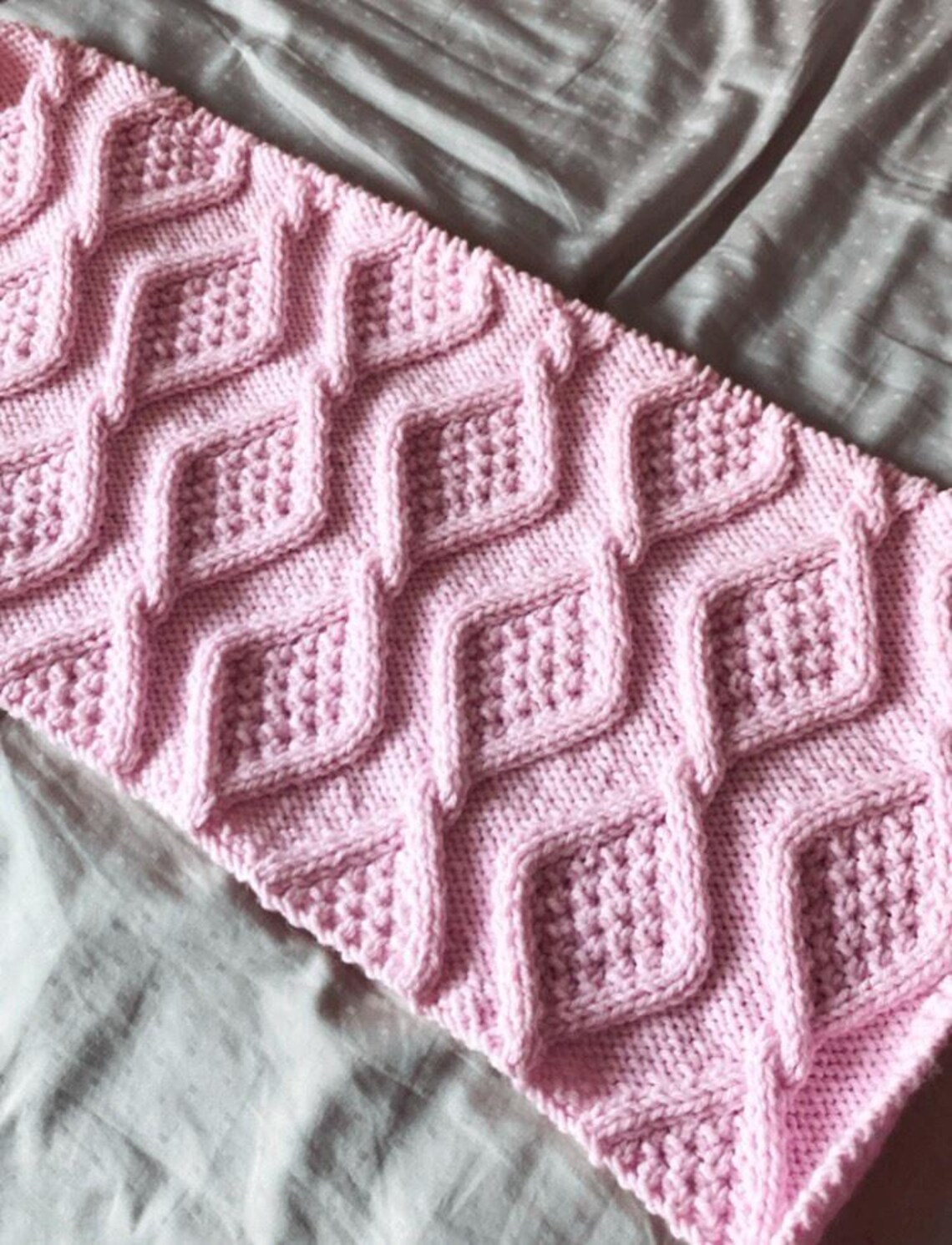 Diamond Cable Knit Blanket Pattern: Thistle Meadow Afghan (PDF Pattern ...