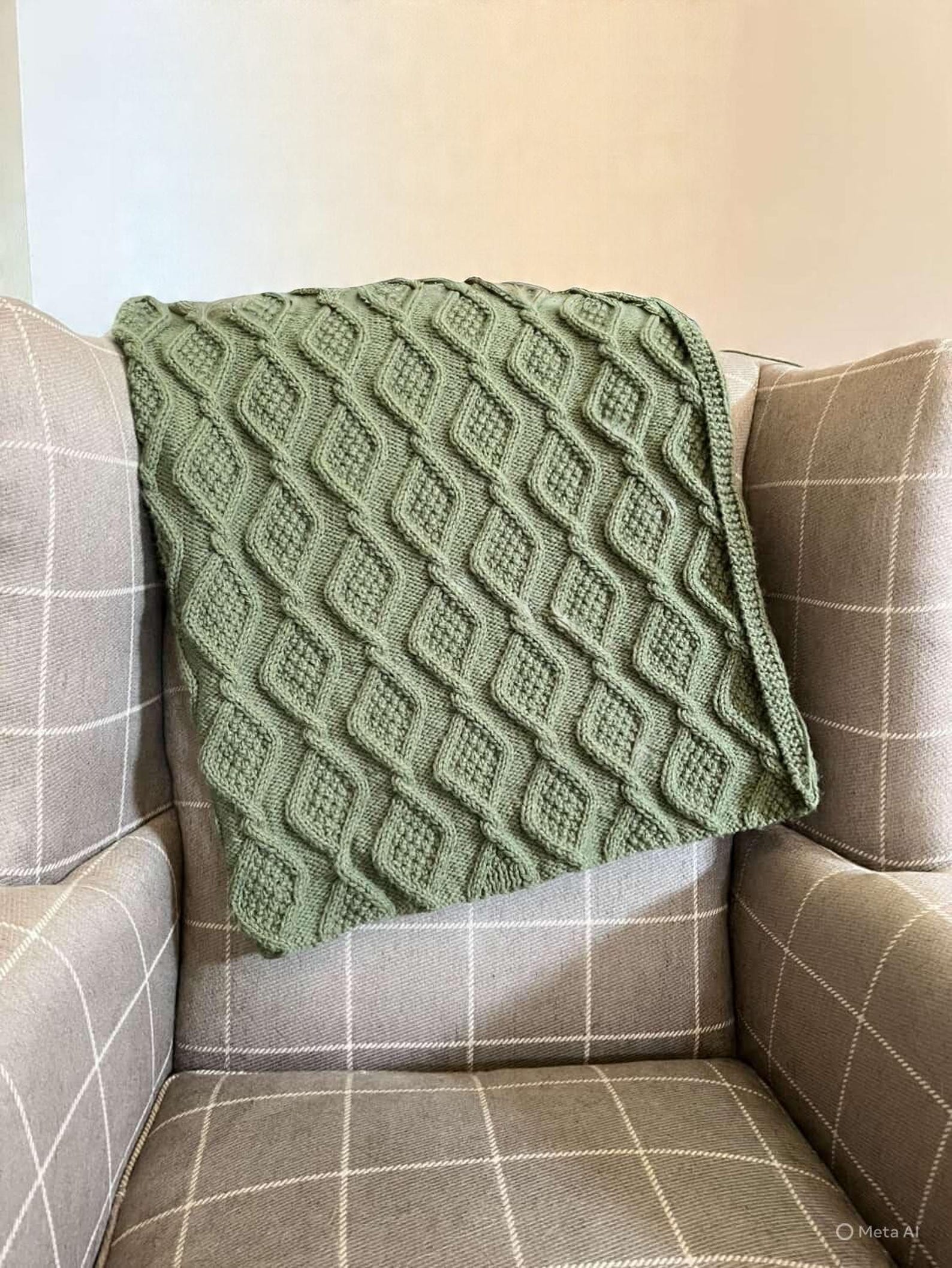 Diamond Cable Knit Blanket Pattern: Thistle Meadow Afghan (PDF Pattern ...
