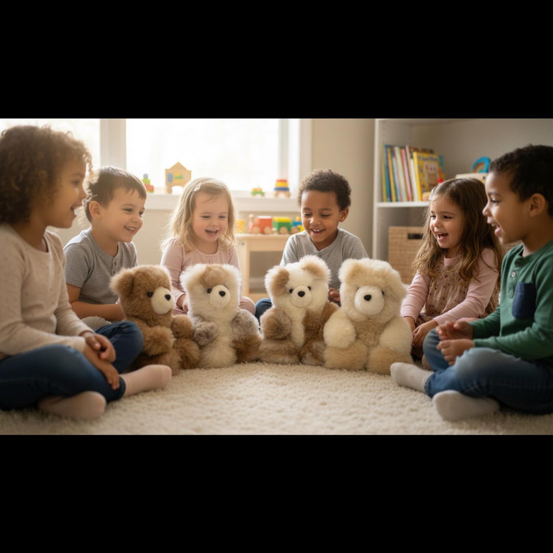 12" Alpaca Plush Bear: Soft Cuddly Stuffed Animal, Hypoallergenic Toy ...