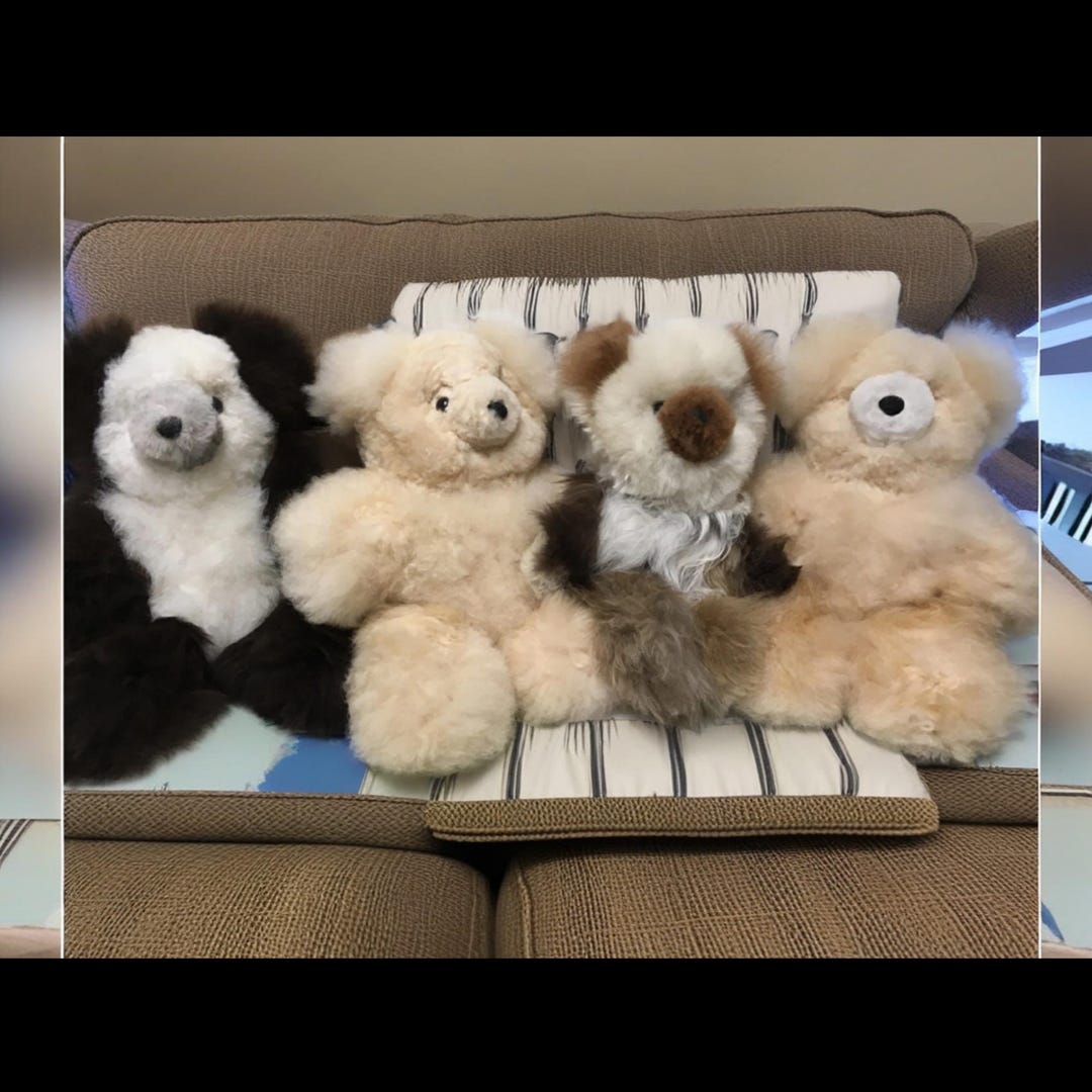 12" Alpaca Teddy Bears, Cute Fluffy Handmade Plush Toy, Ideal Comfort ...