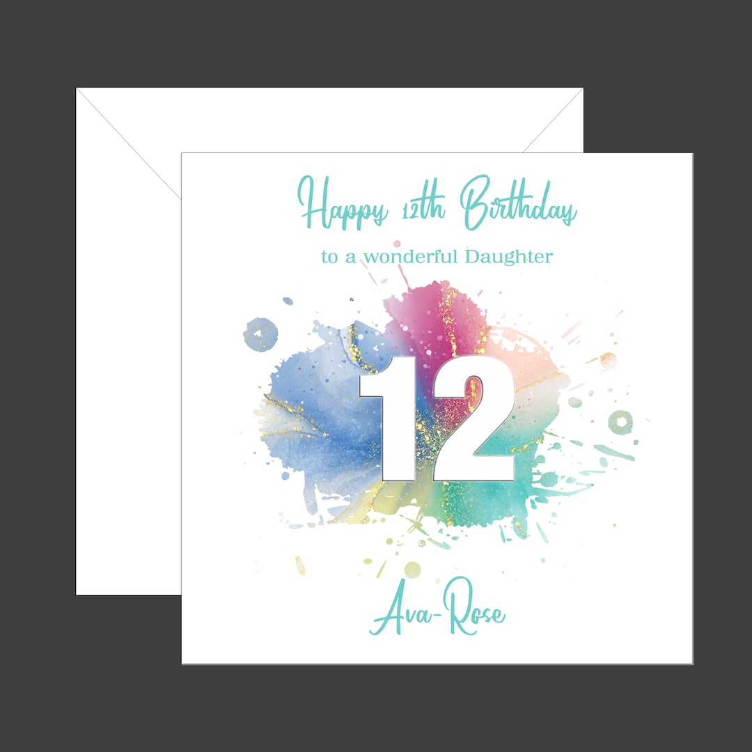 Personalised 12th Birthday Card, Birthday Card, 12 Birthday Card, Son ...
