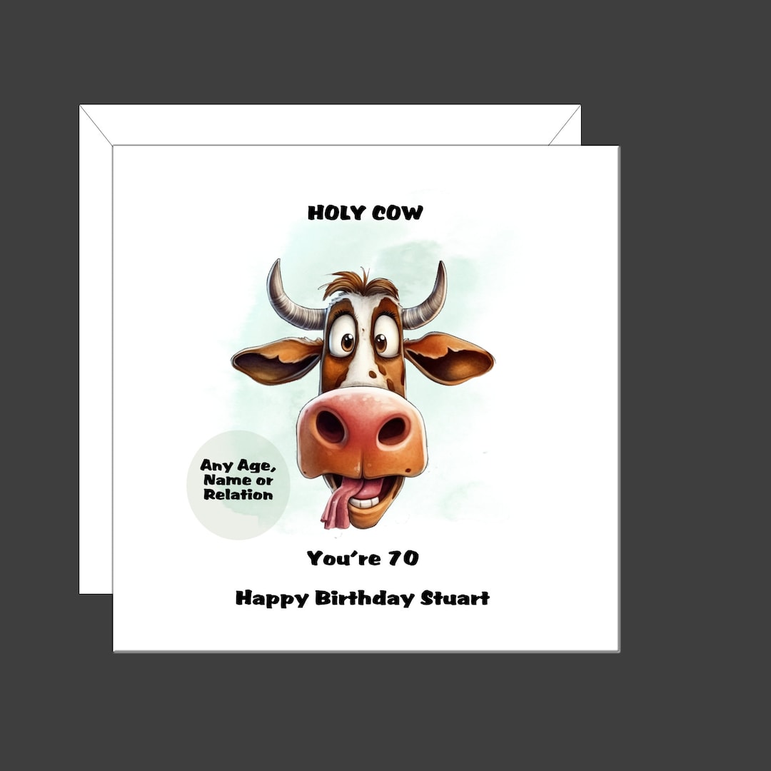Funny 70th Birthday Card Personalised 70th Seventy - Etsy