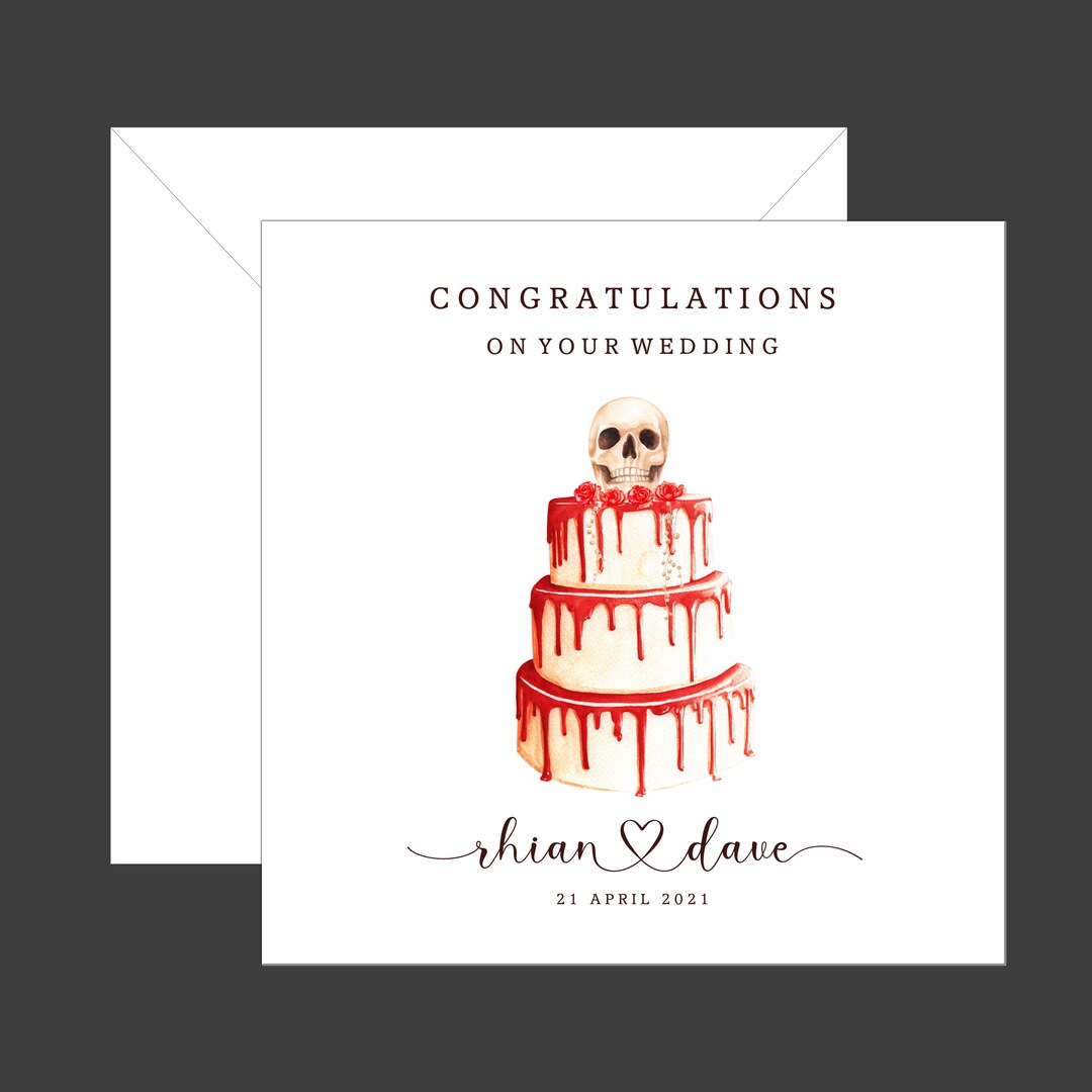Personalised Gothic Congratulations on Your Wedding Cake Card ...