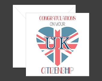 British Citizenship Congratulations - Card A5 - Can Be Personalised ...