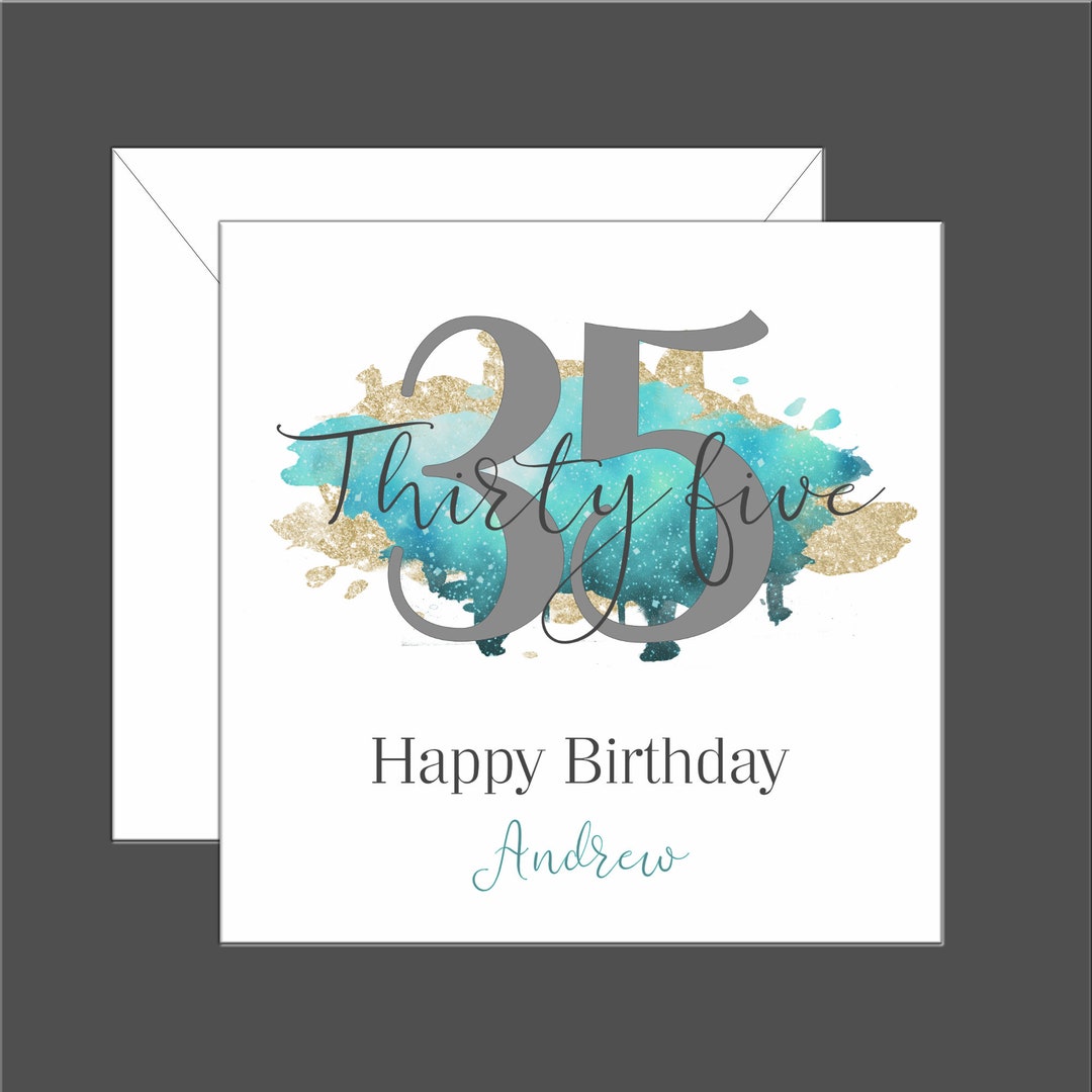 Personalised 35th Birthday Card, Birthday Card, Happy 35th, 35, Thirty ...