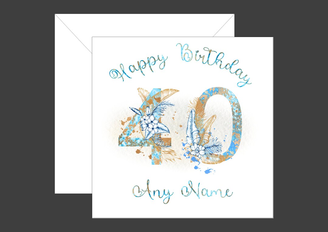 Personalised 40th Birthday Card, Birthday Card, Nephew, Brother ...