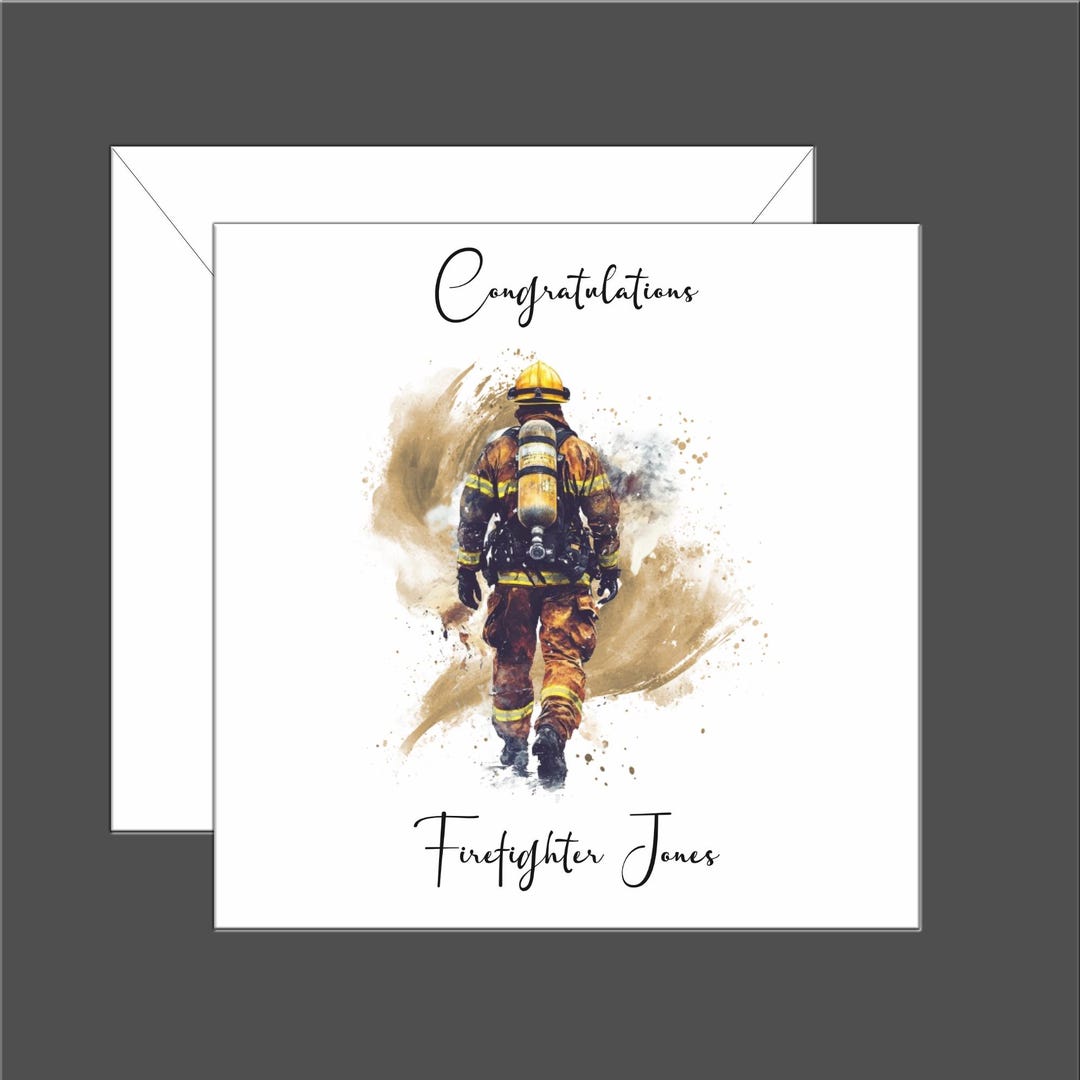 Firefighter Graduation Card, Personalised, Congratulations on Becoming ...