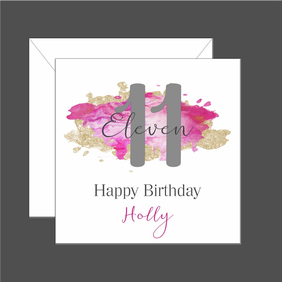 Personalised 11th Birthday Card, Birthday Card, Happy 11th, 11, Eleven ...