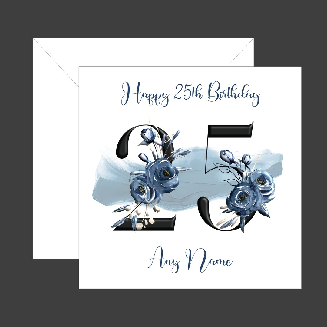 Personalised 25th Happy Birthday Card Milestone Card Son Daughter ...