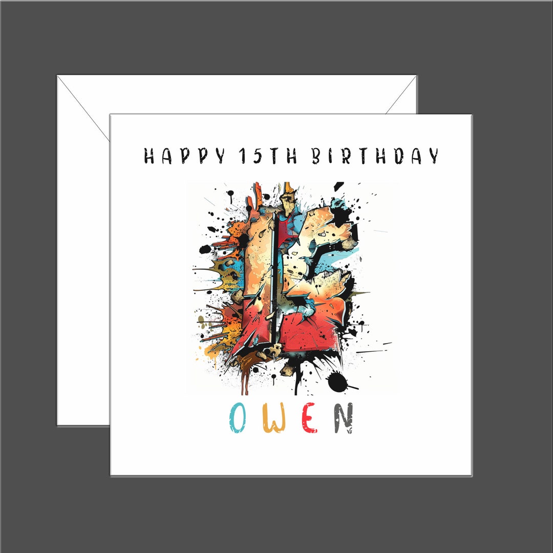 Personalised 15th Birthday Card, Birthday Card, 15, Fifteen, Son ...