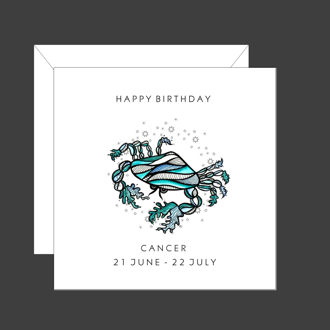 Birthday Card, Cancer, Star Sign, Zodiac Birthday Card Cancer's ...