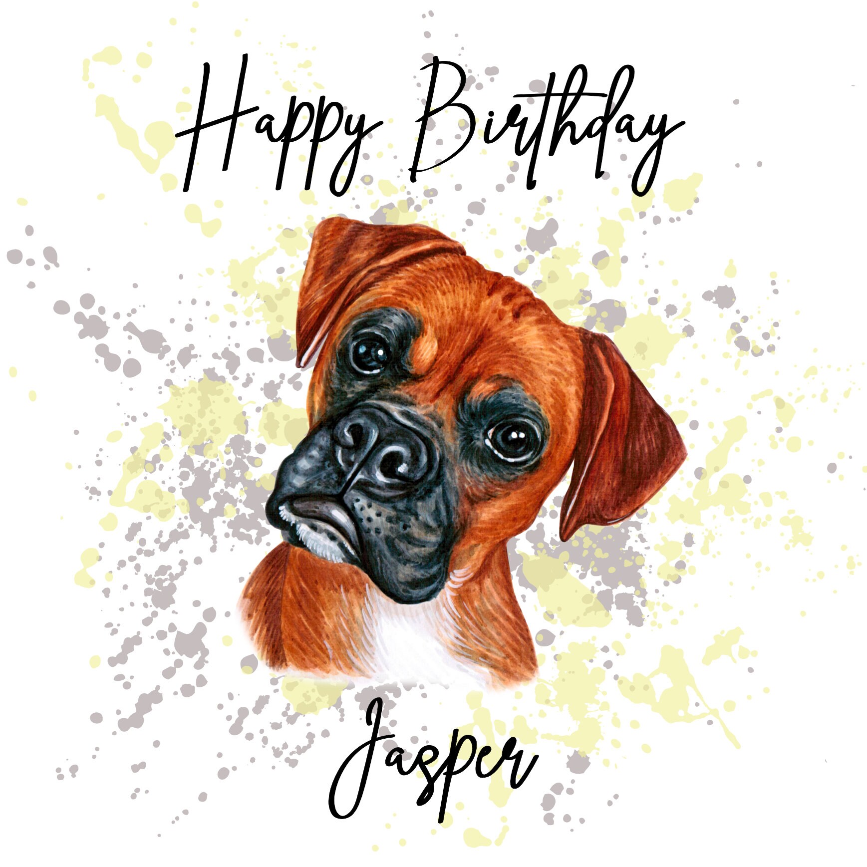 Personalised Boxer Dog Birthday Card Card Dog Breed Card - Etsy UK