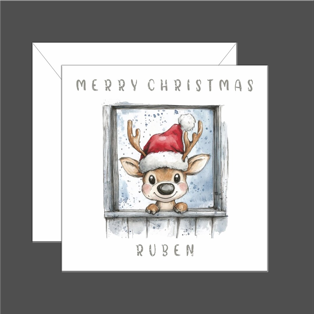 Personalised Christmas Card, Kids Christmas Card, Toddler Christmas ...