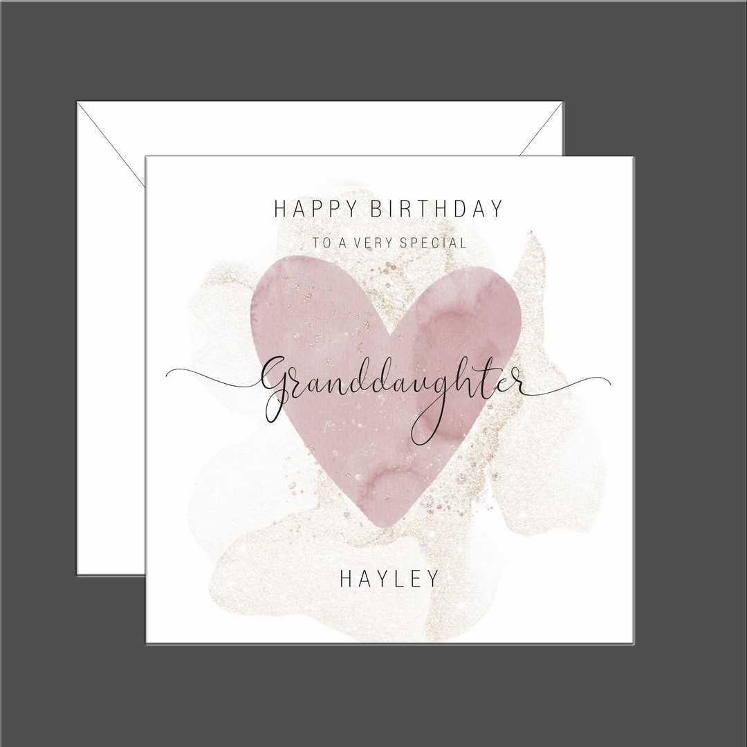 Granddaughter Birthday Card, Personalised, to a Very Special ...