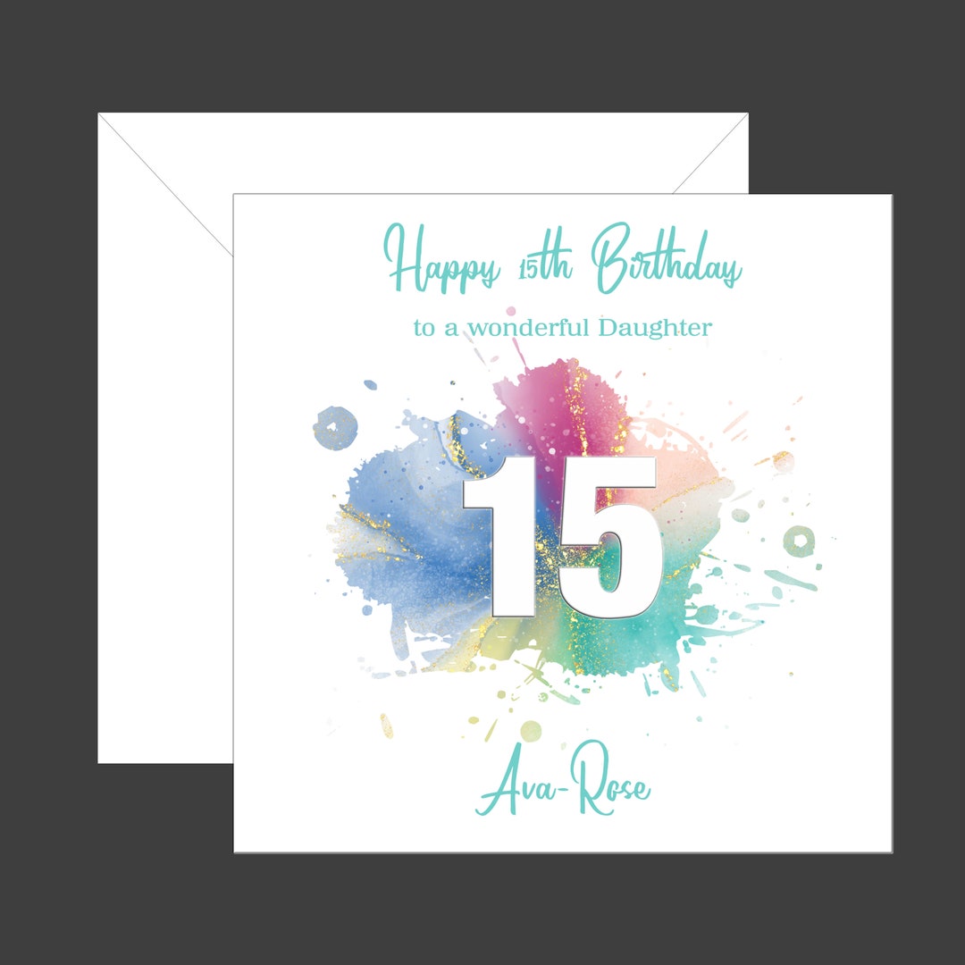 Personalised 15th Birthday Card, Birthday Card, 15 Card, Card for Him ...