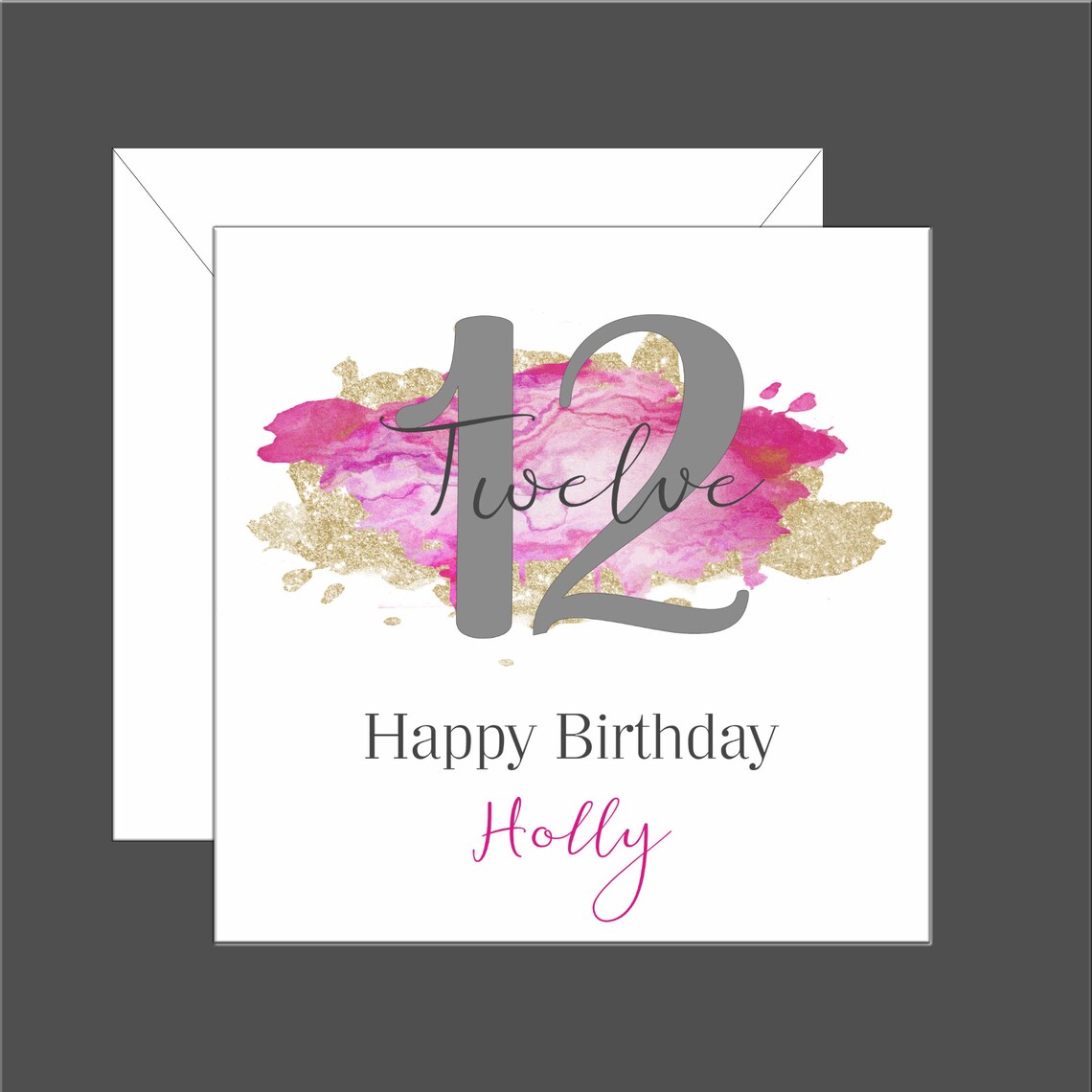 Personalised 12th Birthday Card, Birthday Card, Happy 12th, 12, Twelve ...