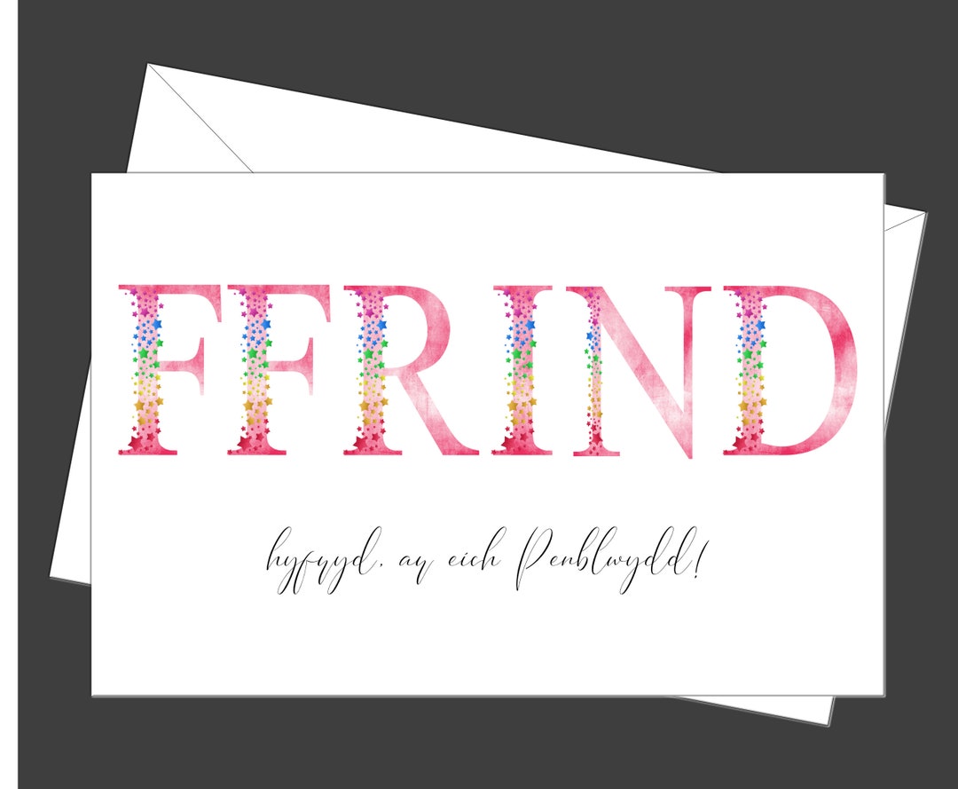 Welsh 'I Ffrind hyfryd ar eich Penblwydd' Happy - Etsy Österreich