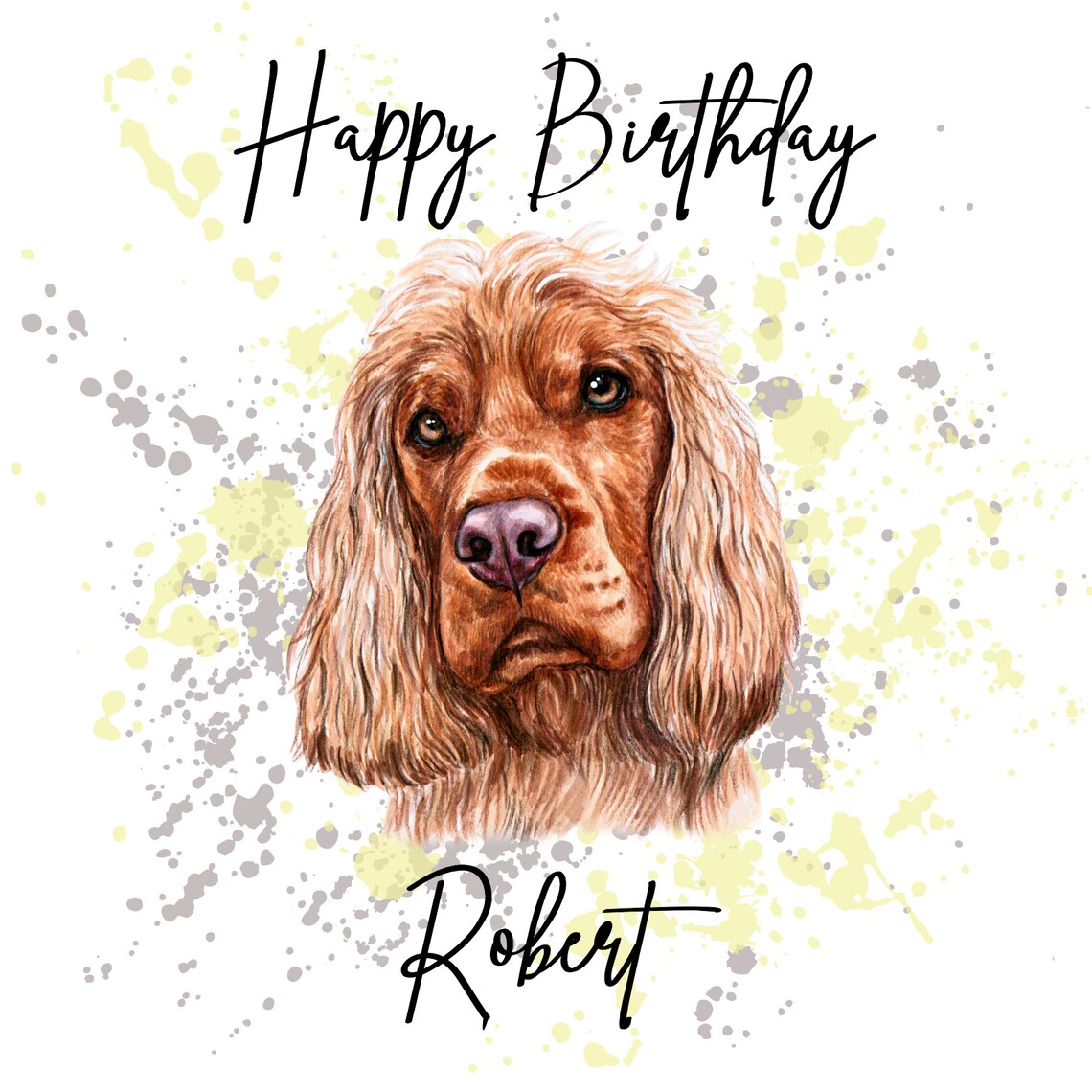 Cocker Spaniel Dog Birthday Card Spaniel Dog Breed Birthday - Etsy