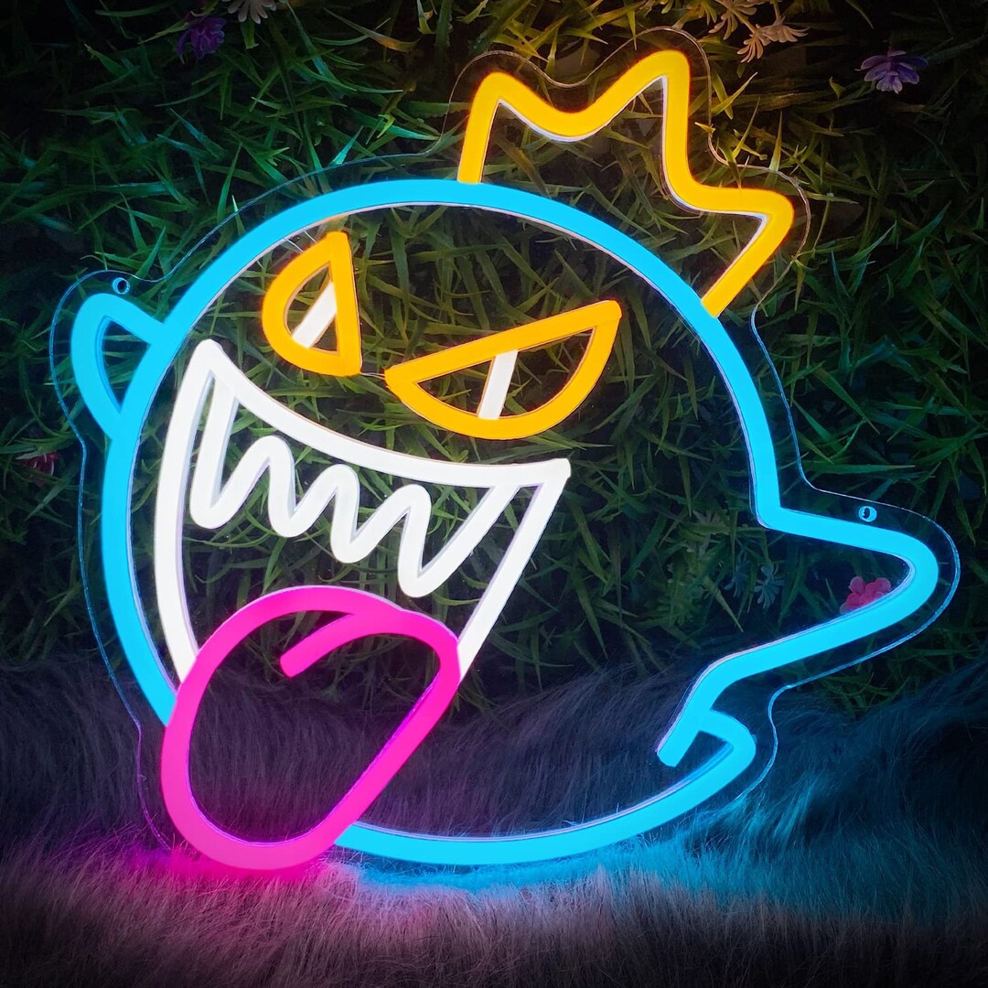 King Boo Neon Sign Game Neon Signs for Wall Decor Ghost Led - Etsy