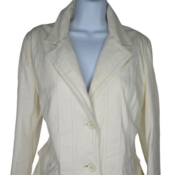 Vintage Made in Italy Bayside White Lambs Leather Jacket S | Etsy