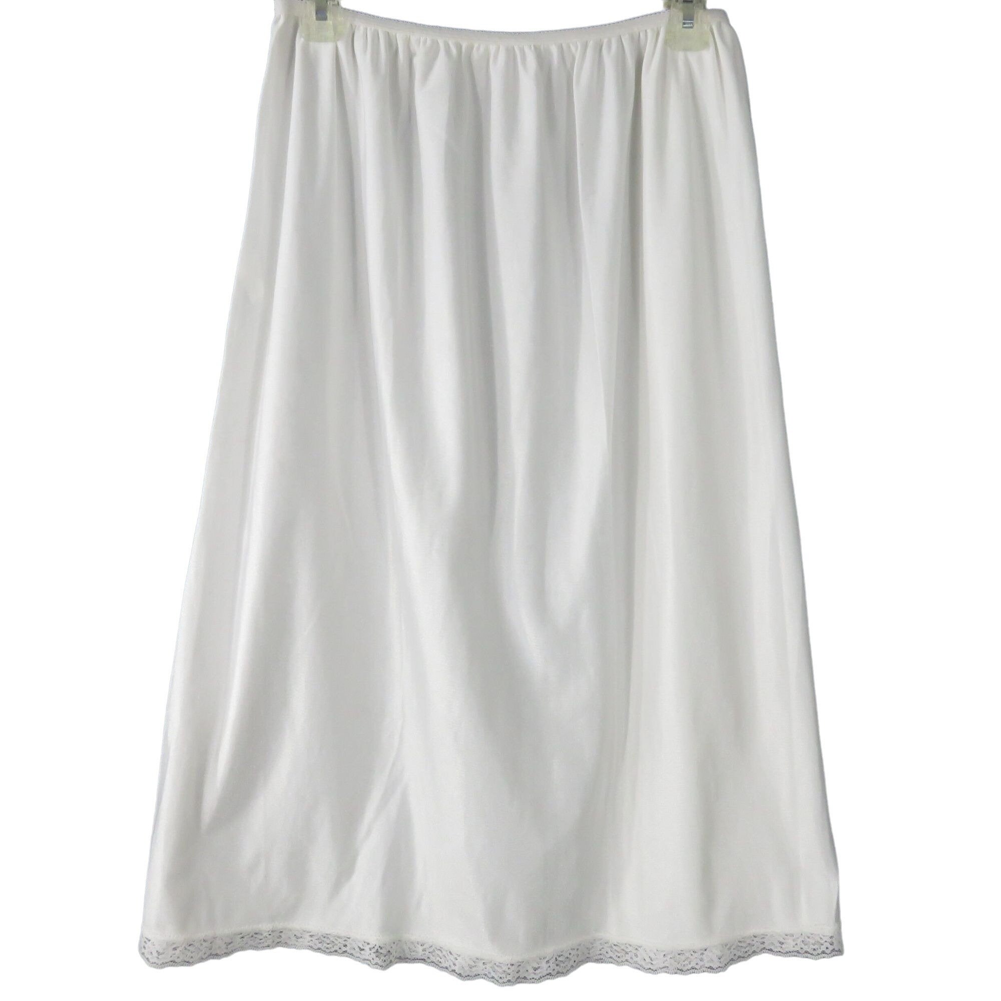 Vintage 70s Long White Half Slip Lace Hem Women's Size 44 - Etsy