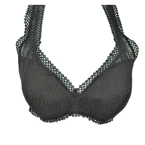 Victoria s Secret Halter Padded Lace Bra Black Rn 54867 Sexy Low Plunge LG Discontinued Vintage Etsy