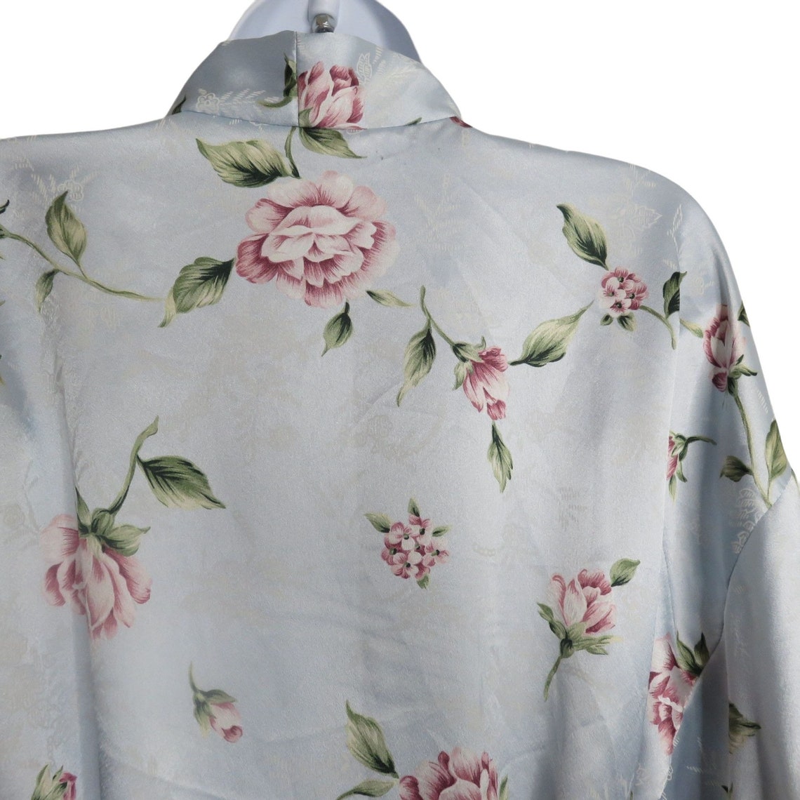Vintage 80s Private Luxuries Blue Floral Dressing Bath Robe - Etsy