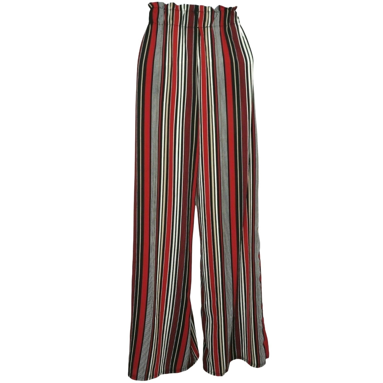 Vintage Rainbow Red Black Striped Pants XS High Waist Wide Leg Lounge ...