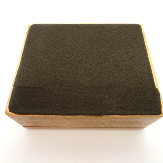 Vintage Handcrafted Wooden Lidded Box Felt Lined 9 in… - Gem