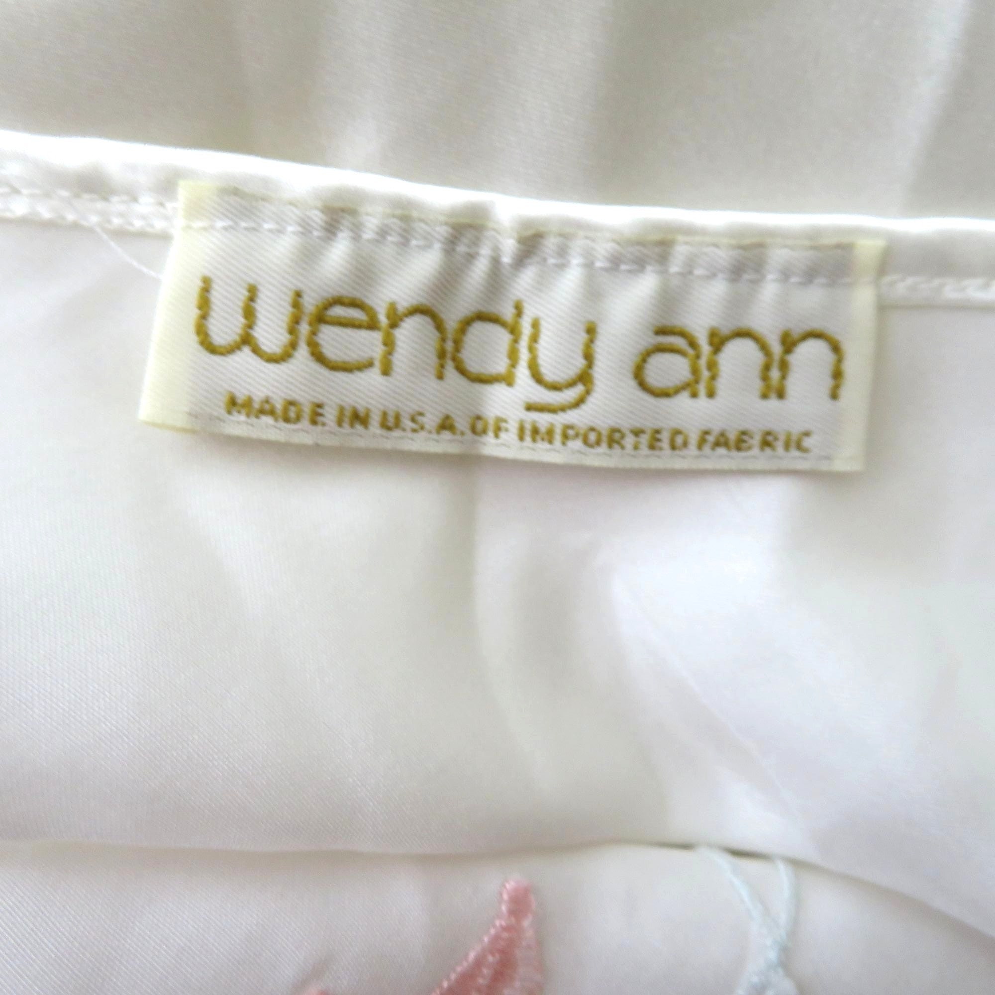 Vintage Wendy Ann Satin Slip Nightgown M White Lace Embroidery - Etsy