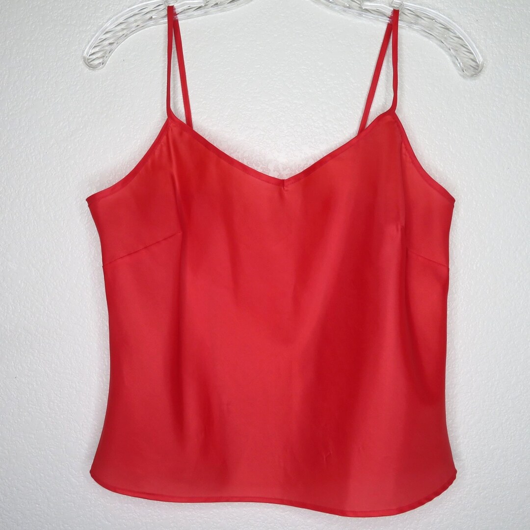 Vintage 60s/70s Red Crop Tank Top Cami M Nylon Non-adjustable - Etsy