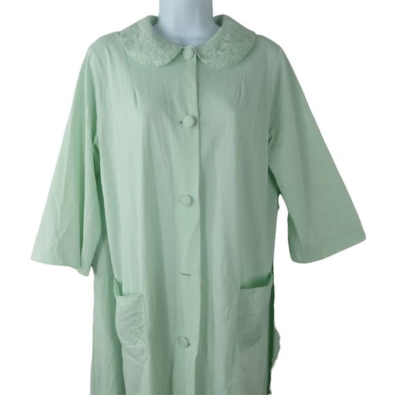 Vintage 50s Shadowline Pale Mint Green Robe XS Nylon … - Gem