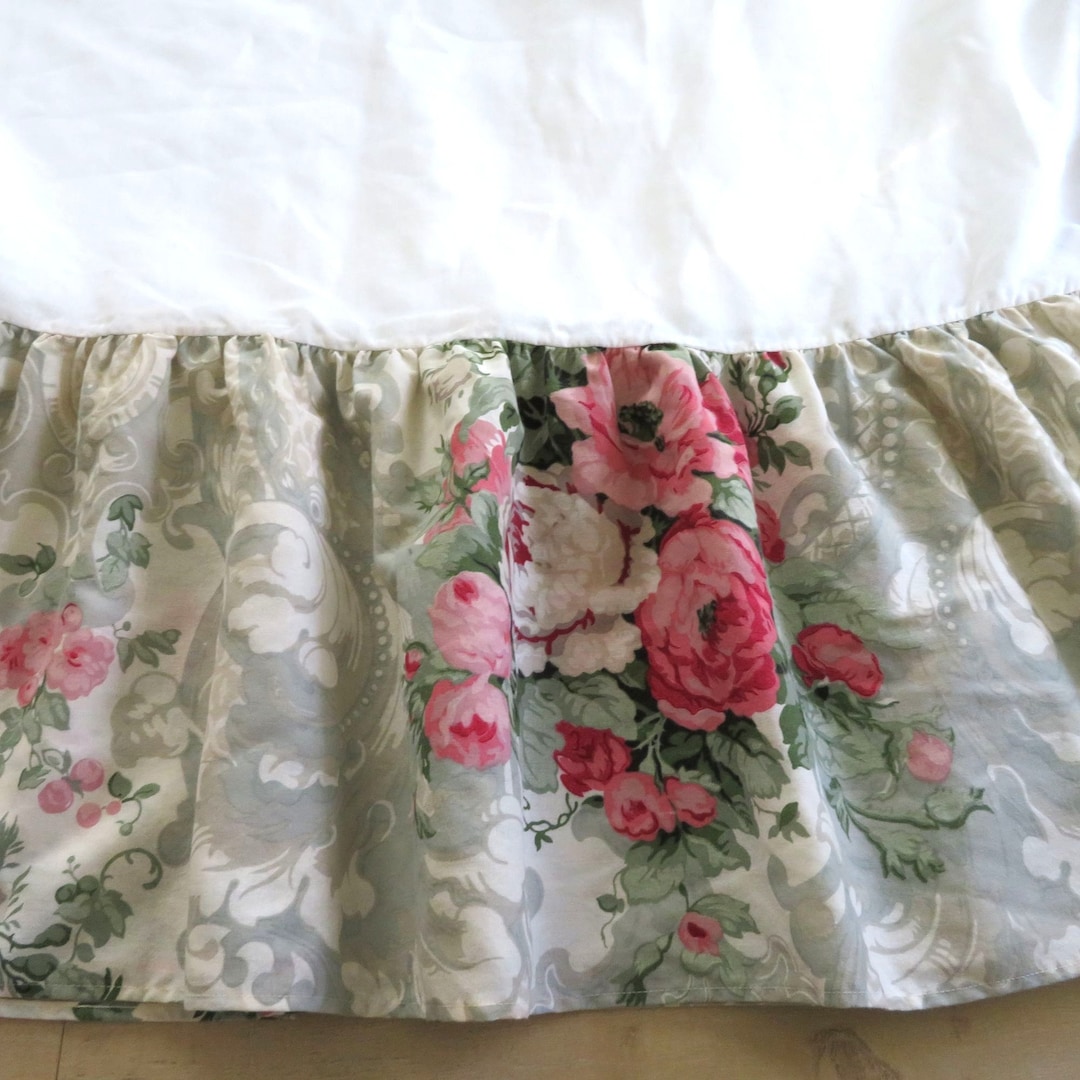 Vintage 80s Westpoint Stevens Queen Size Bed Skirt Floral 13 Drop USA ...