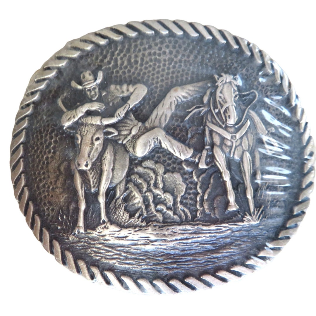 Solid Brass Belt Buckle Award Winning Design Medals Western Cowboy ...