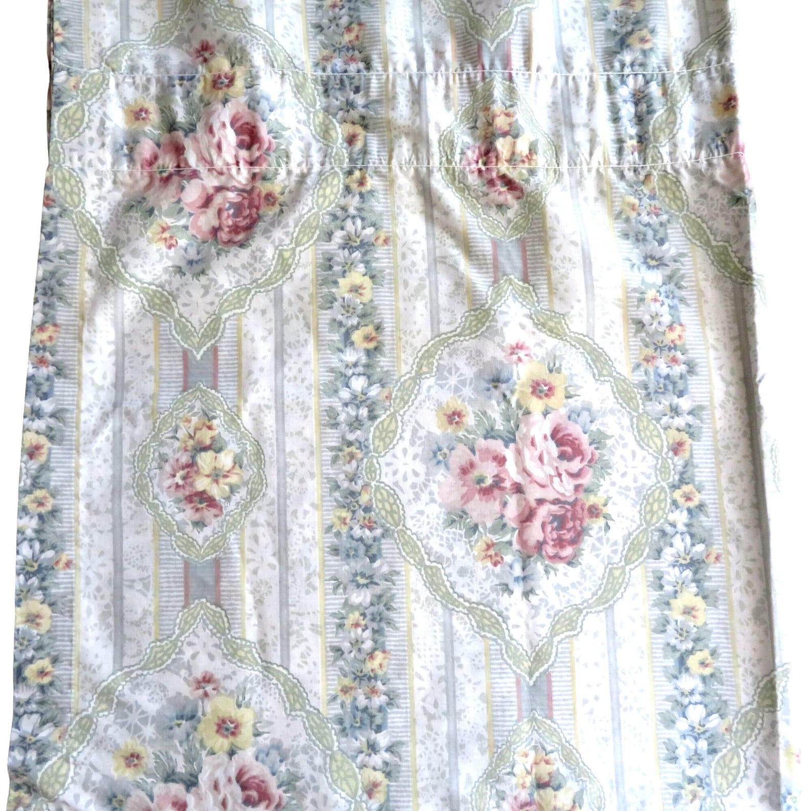 Vintage Jessica Mcclintock Curtain Valance 25" X 82" Multicolor Floral ...