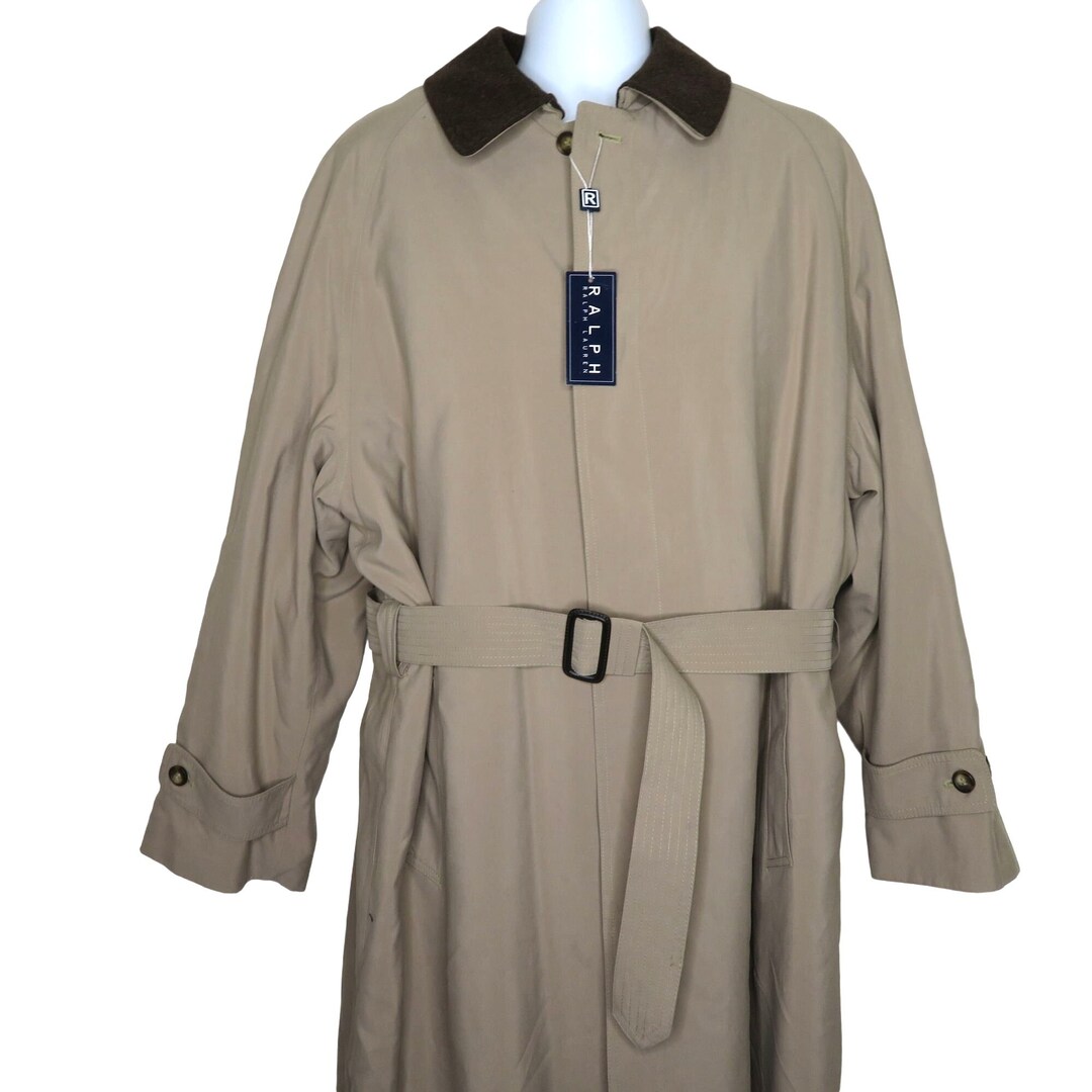 Vintage Ralph Lauren Polo Blue Label Darren Trench Overcoat Men's 44R ...