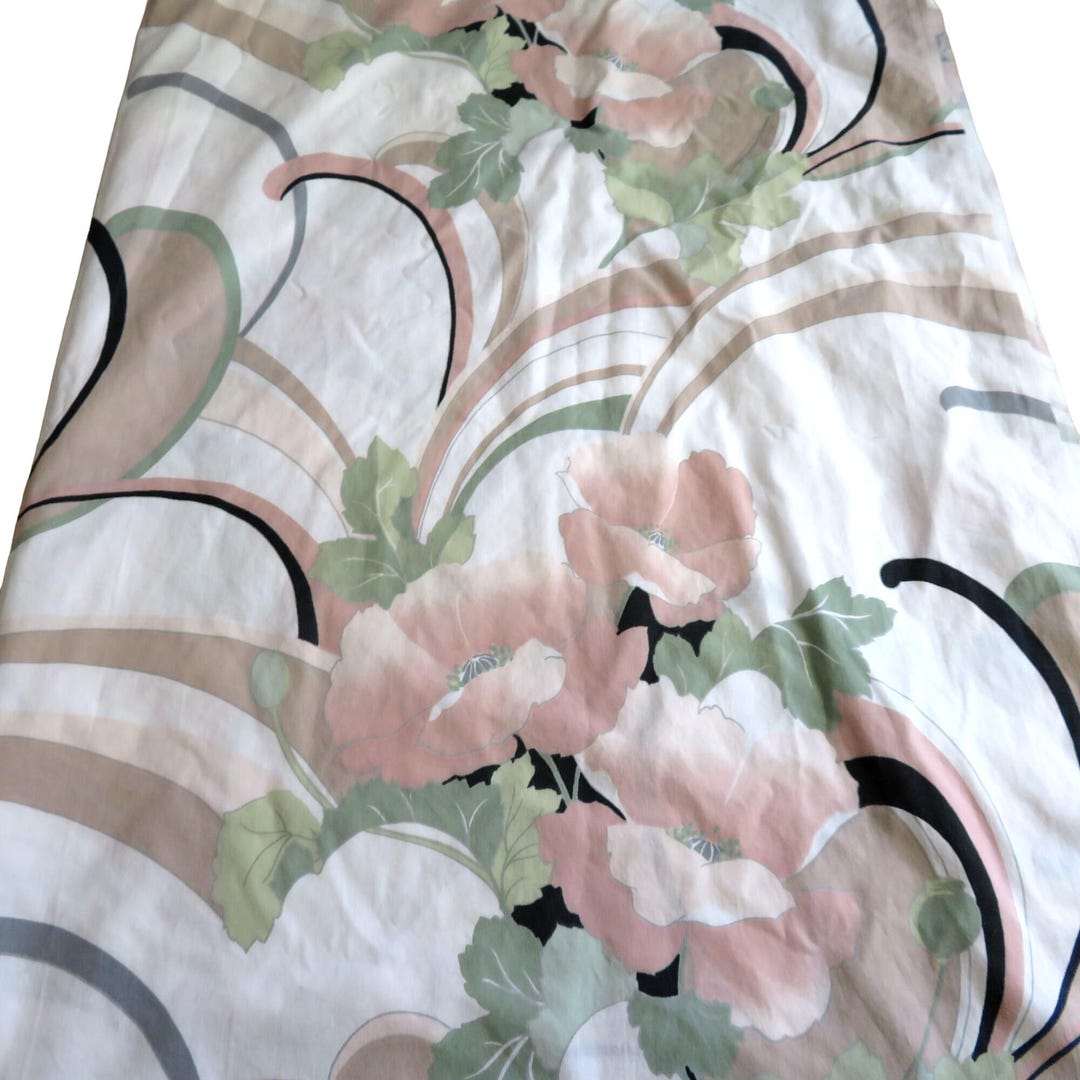 Vintage Springmaid Anastasia Queen Flat Sheet 108"x98" Floral White ...