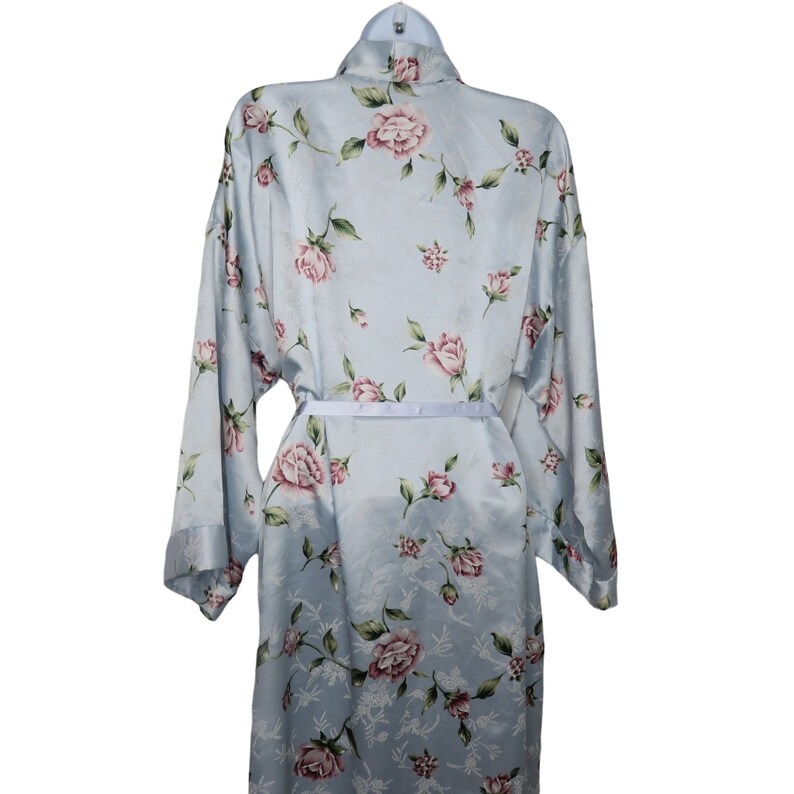Vintage 80s Private Luxuries Blue Floral Dressing Bath Robe - Etsy