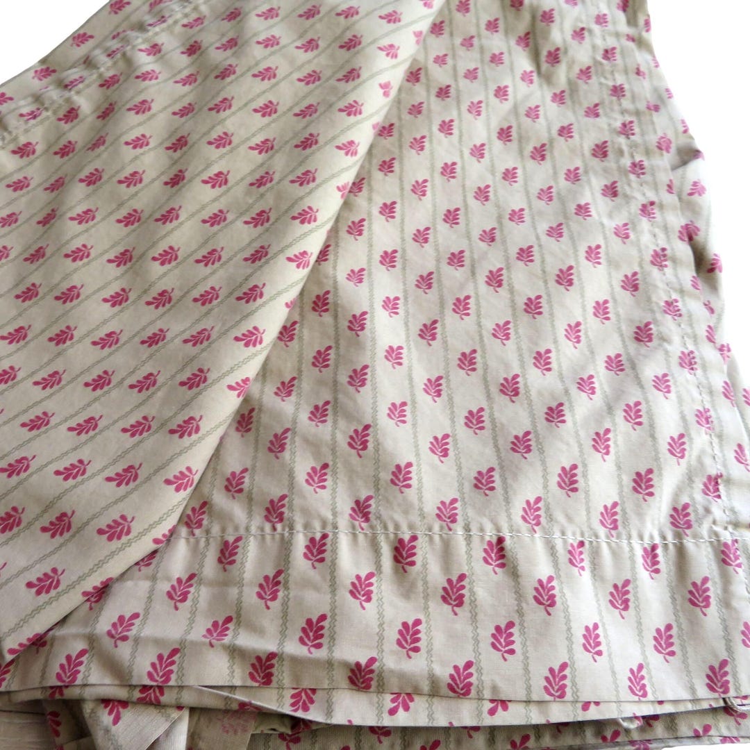 Vintage Martha Stewart Everyday Double Full Flat Sheet Tan Red Cotton ...