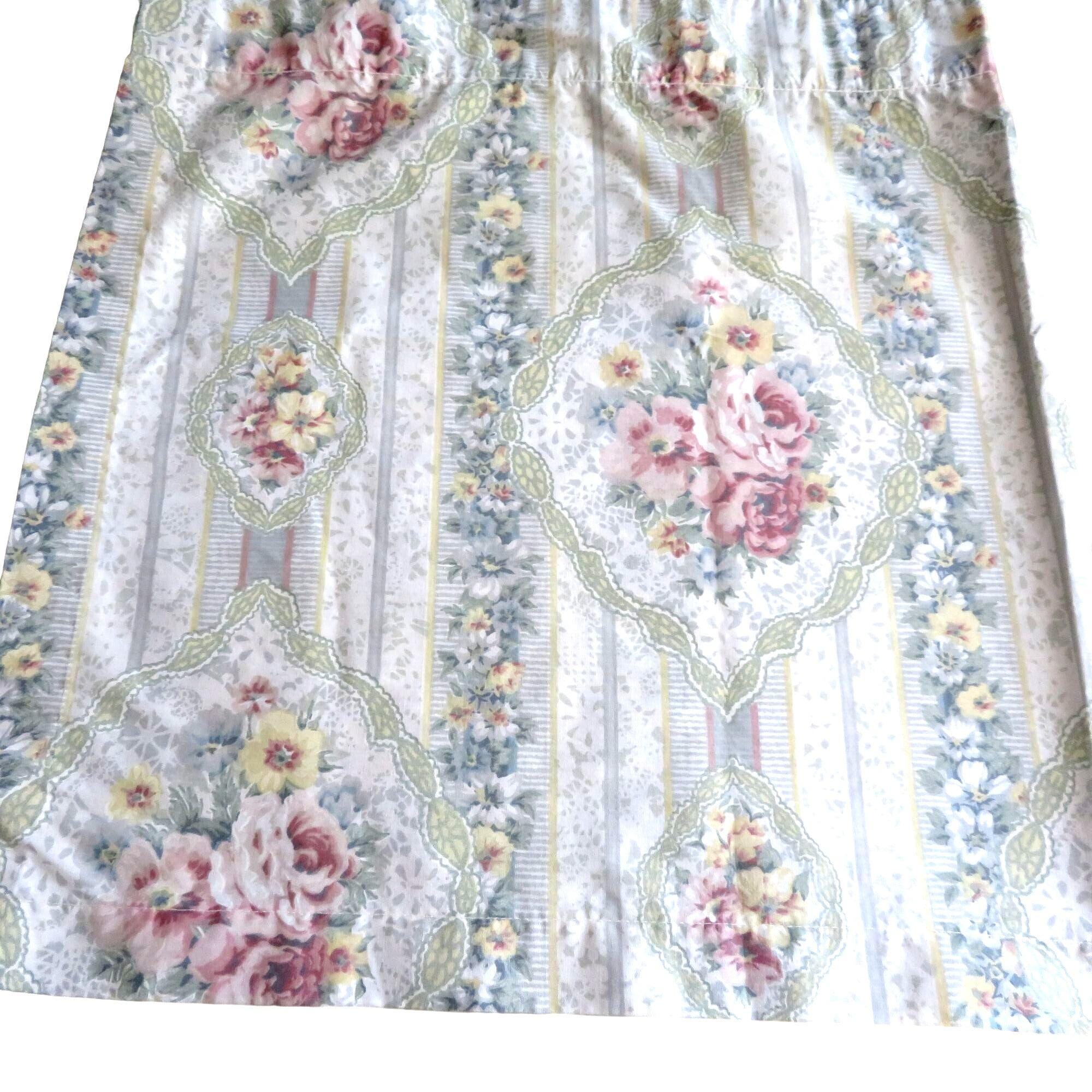 Vintage Jessica Mcclintock Curtain Valance 25" X 82" Multicolor Floral ...