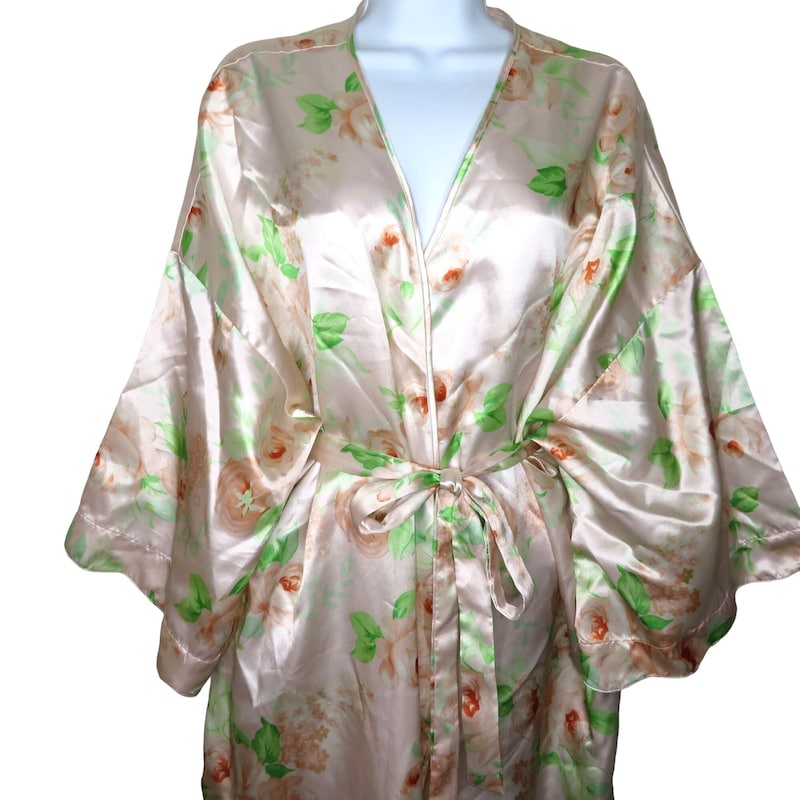 Floral Satin Robe - Etsy