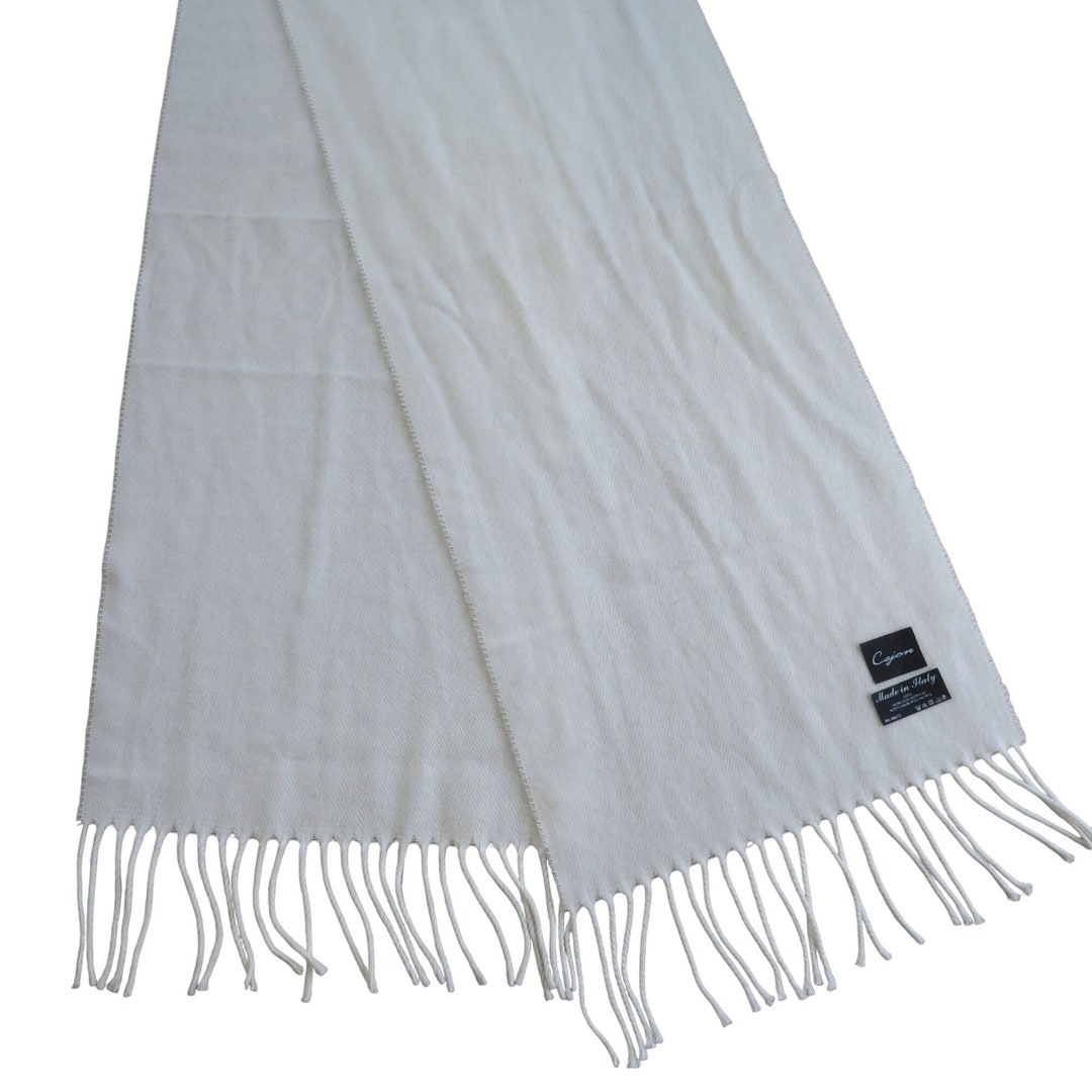 Vintage CEJON Made in Italy White Acrylic Scarf 11" X 62" New Old Stock ...