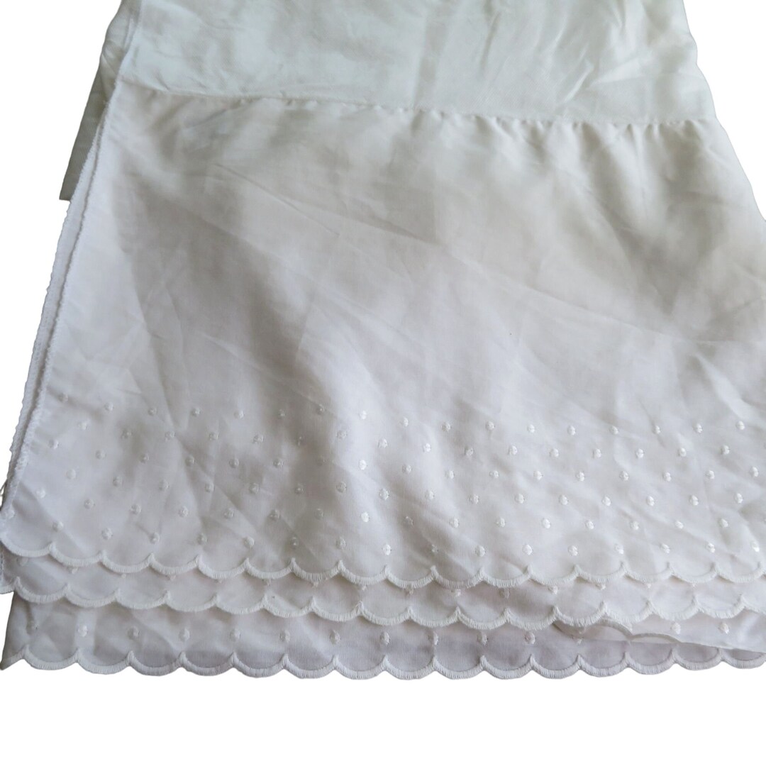 Vintage Springs Chic Ivory Eyelet Bed Skirt Dust Ruffle Double ...